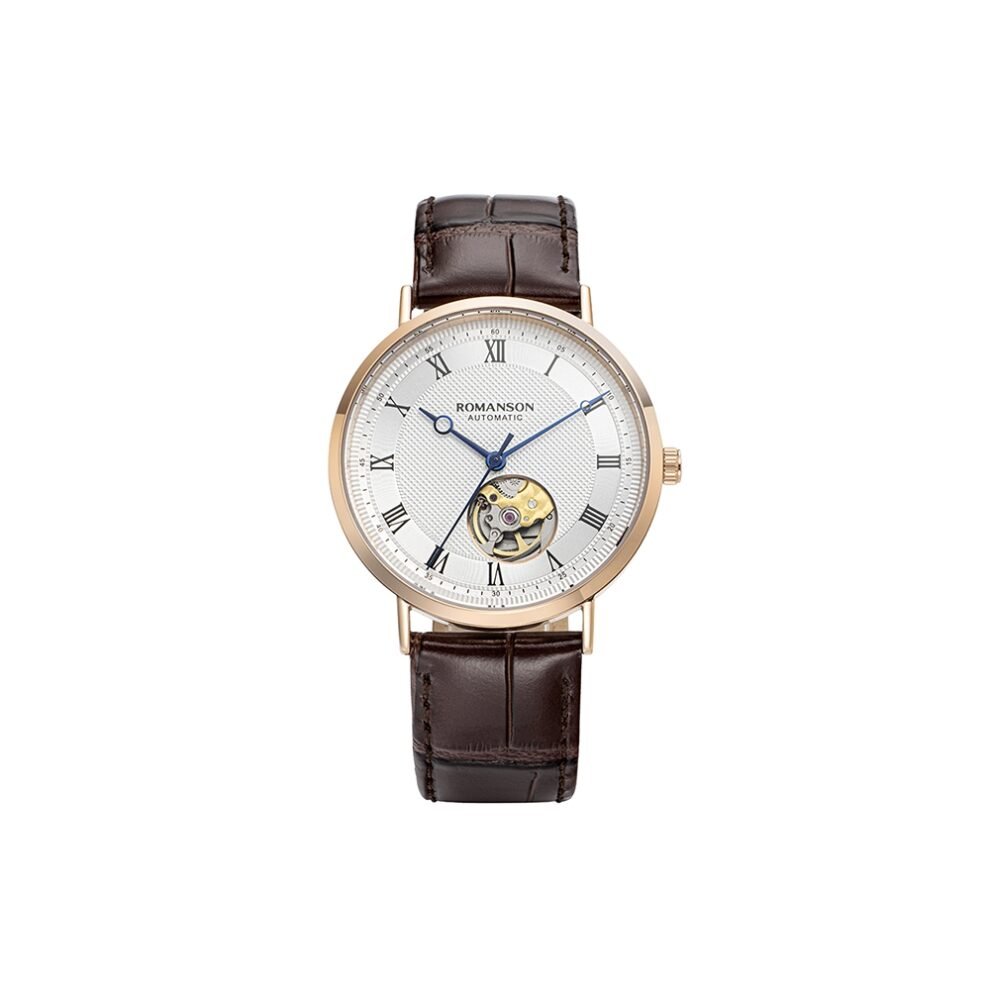 Romanson TL2002RMRWH Automatic Open-Heart Watch